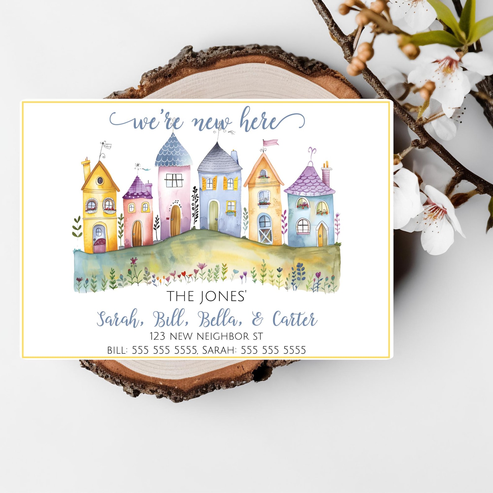 New Home Card Neighbors Introduction Moving in Card We're New Here New ...