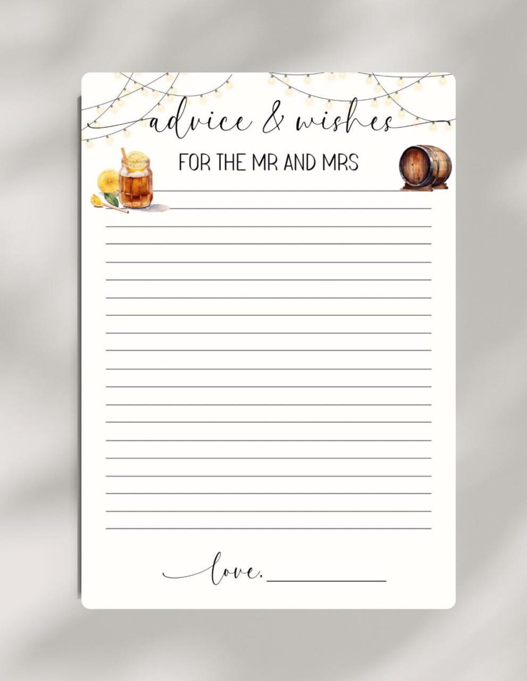 Boots and Bubbly Bridal Shower Advice and Wishes for the Mr and Mrs ...