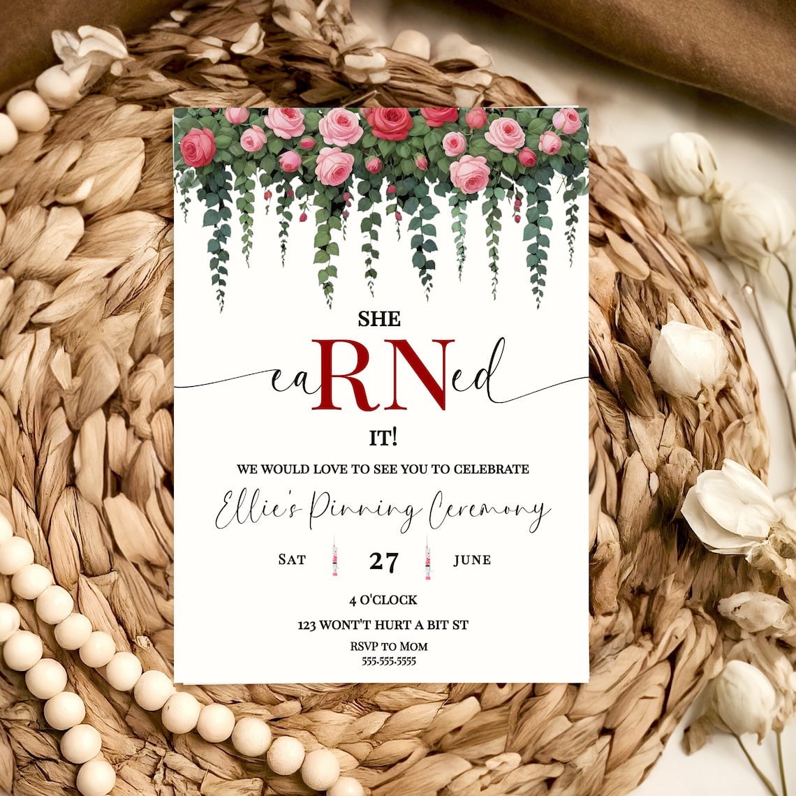 RN Pinning Ceremony Invitation- RN Grad Party- RN Graduation ...