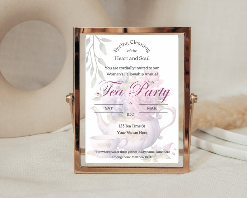 Women's Ministry Tea Party Invitation Women's Bible Study Tea ...