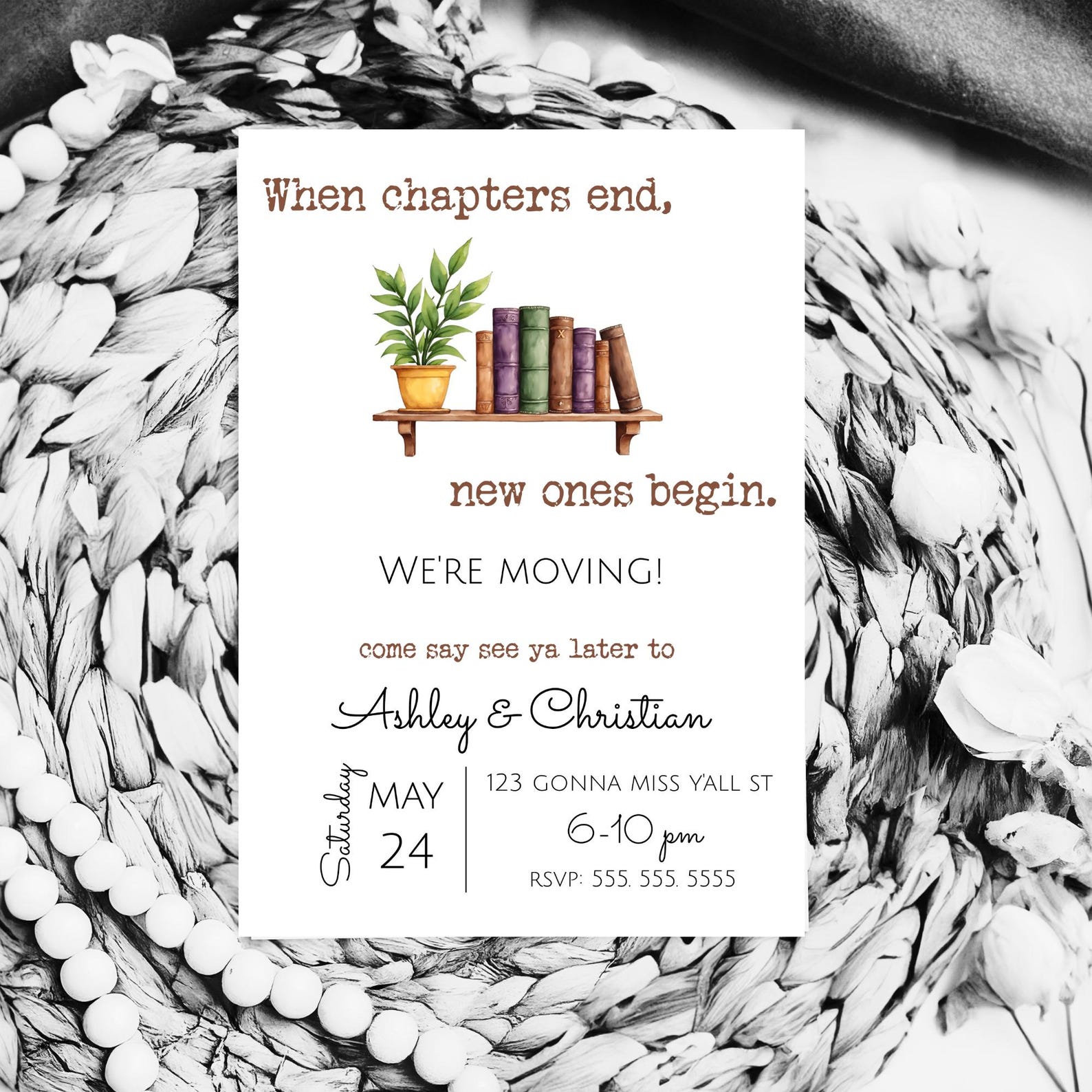 Going Away Party Farewell Moving Printable Invitation New Chapter ...