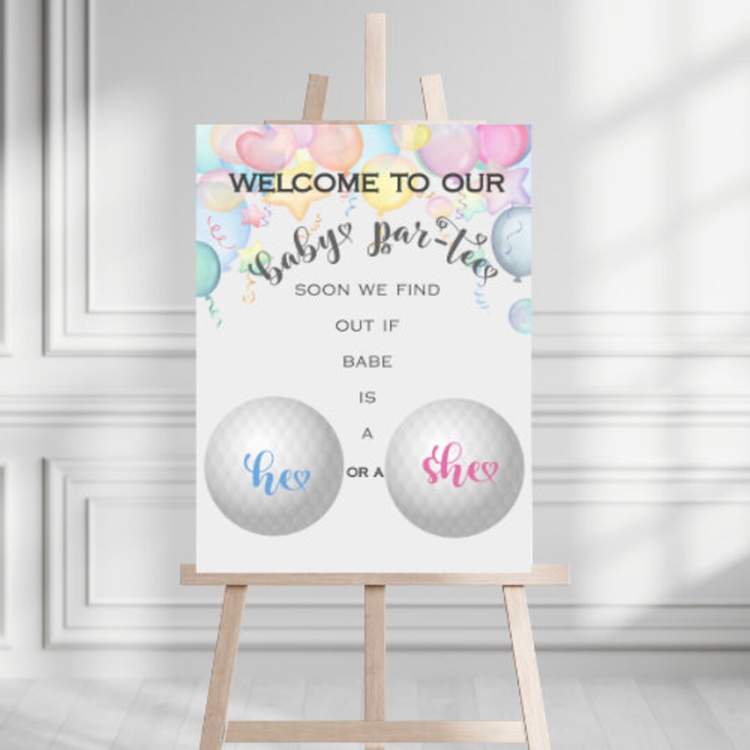 Golf Gender Reveal Printable Welcome Sign Editable Welcome Poster ...
