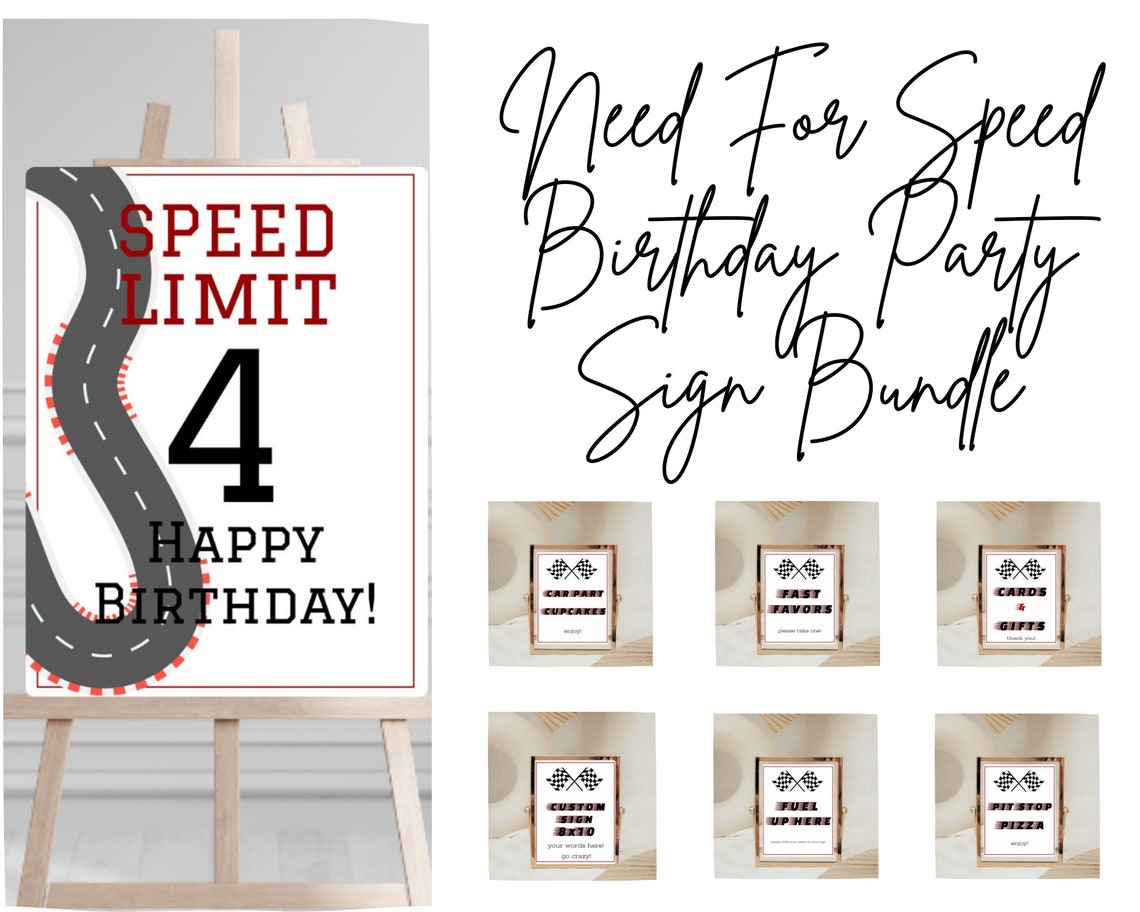 Need Four Speed Birthday Thank You Card- Race Car Birthday Thank You ...