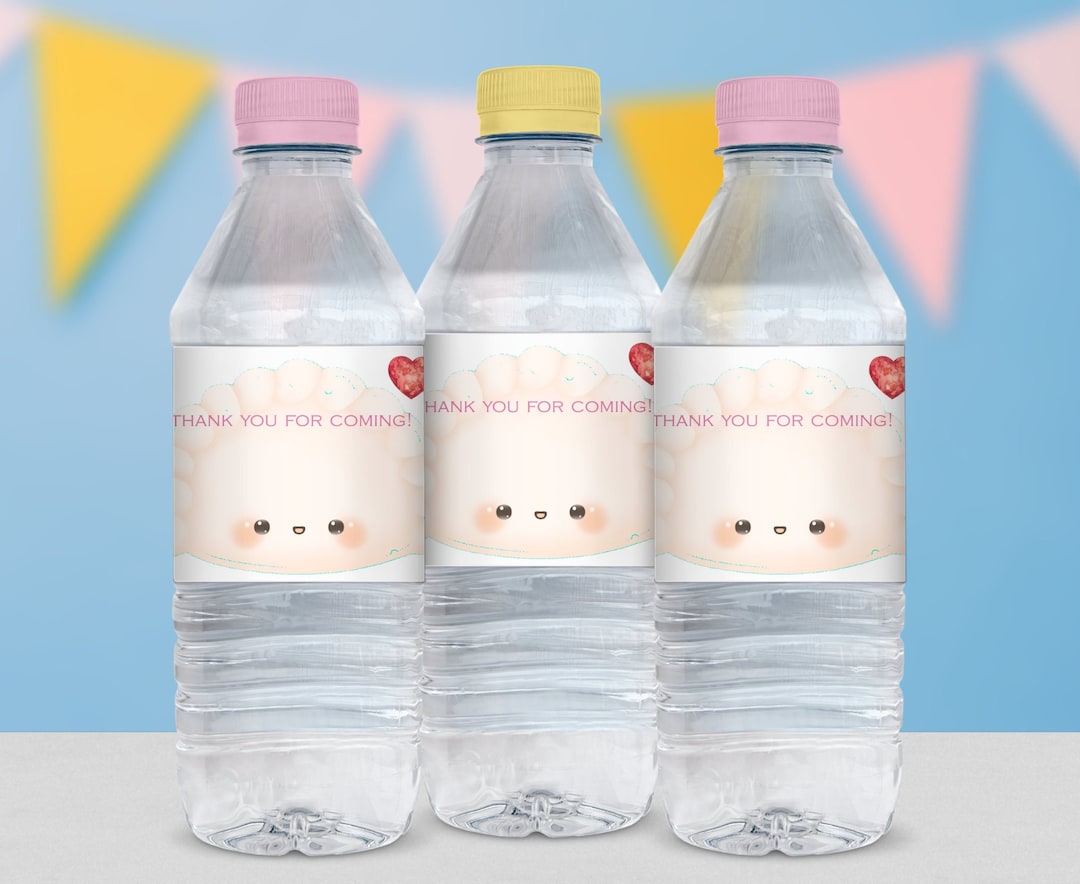 Little Dumpling on the Way Printable Water Bottle Label- Editable ...