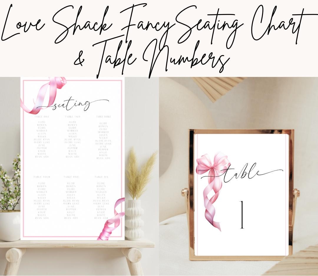 Pink Bow Love Shack Fancy Bridal Shower Printable Seating Chart Table ...