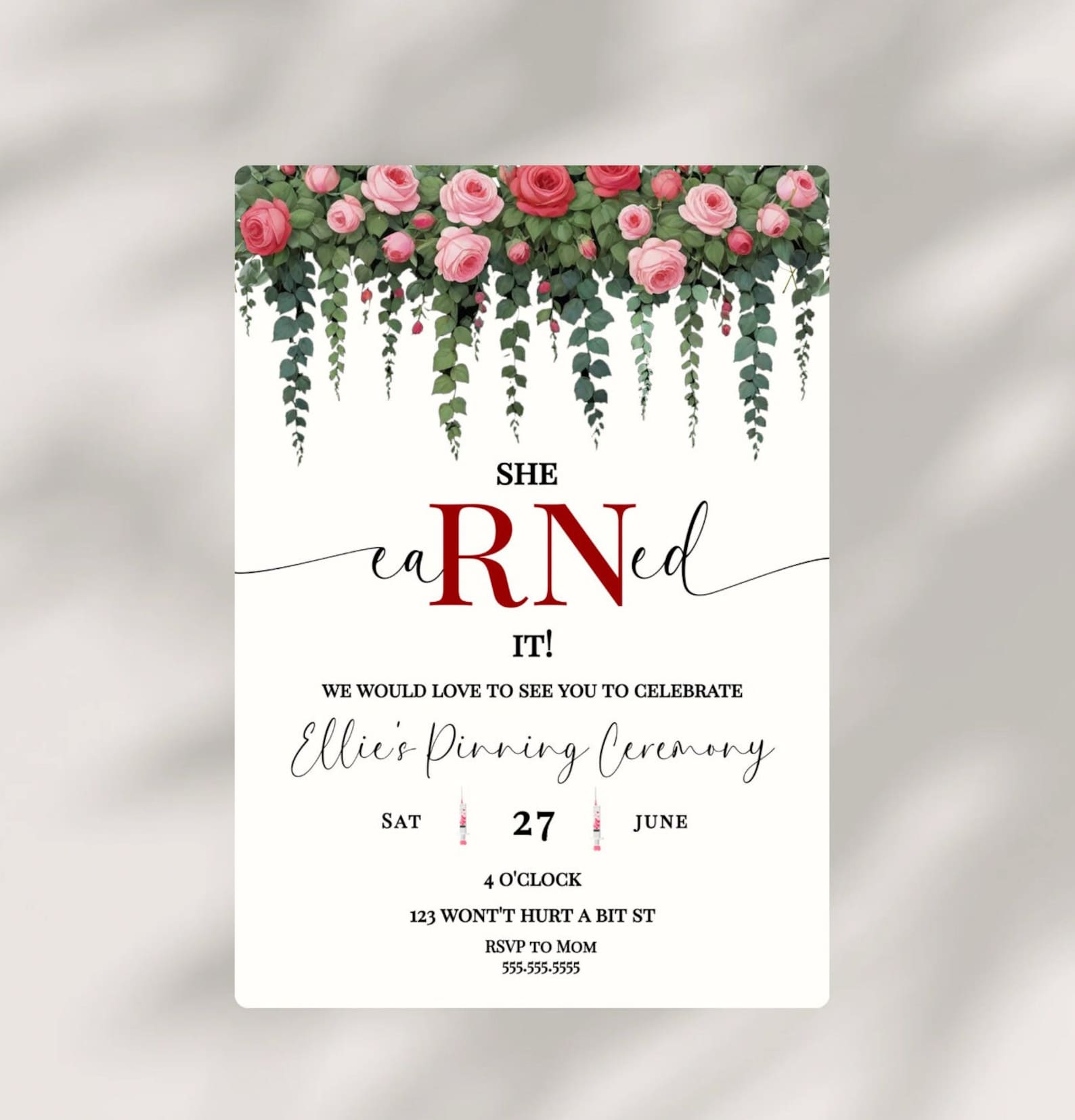 RN Pinning Ceremony Invitation- RN Grad Party- RN Graduation ...