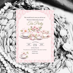 Women's Ministry Tea Party Invitation- Women's Bible Study- Tea ...