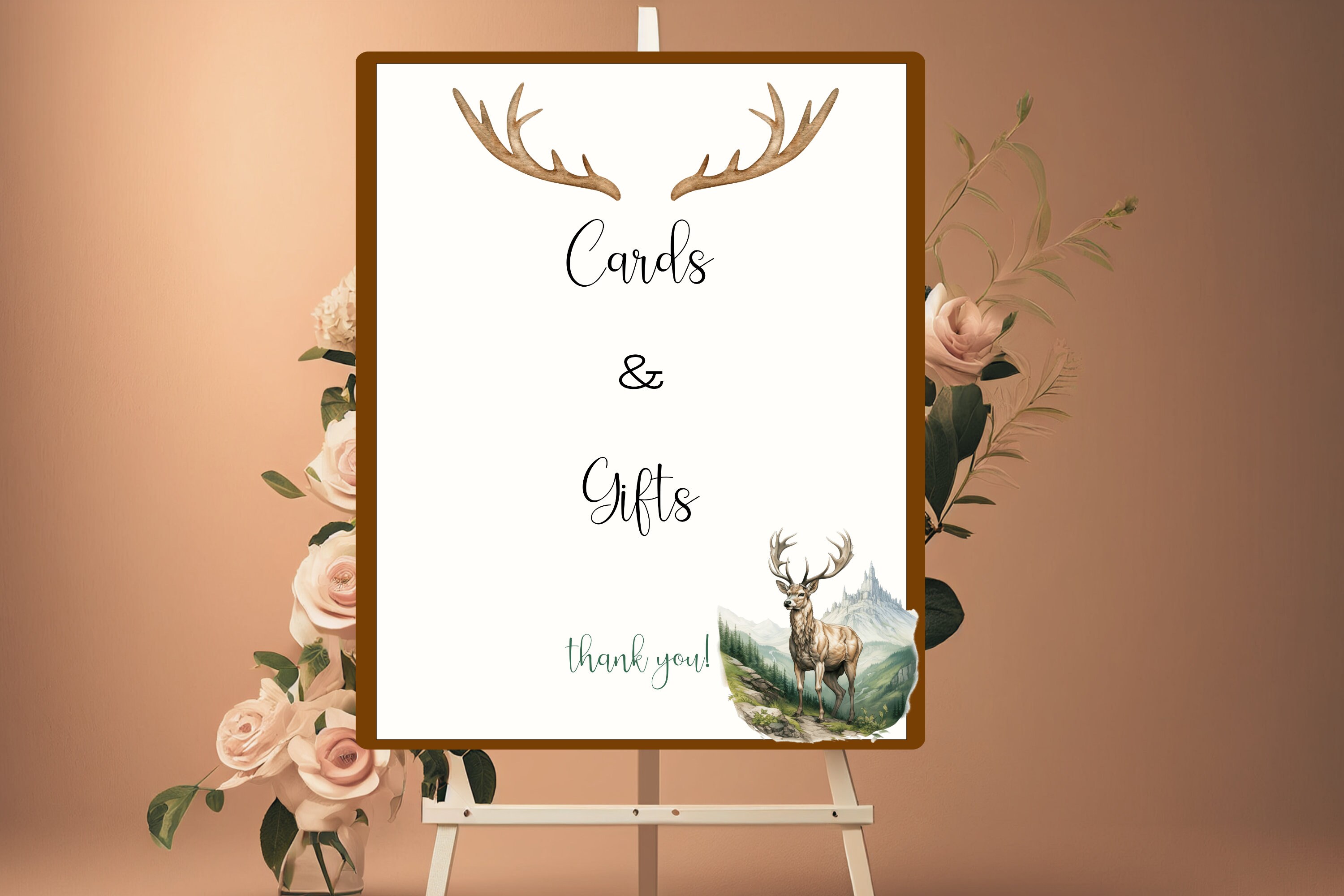 New Little Hunter on the Way Buck Hunting Sign Baby Shower Cards and ...
