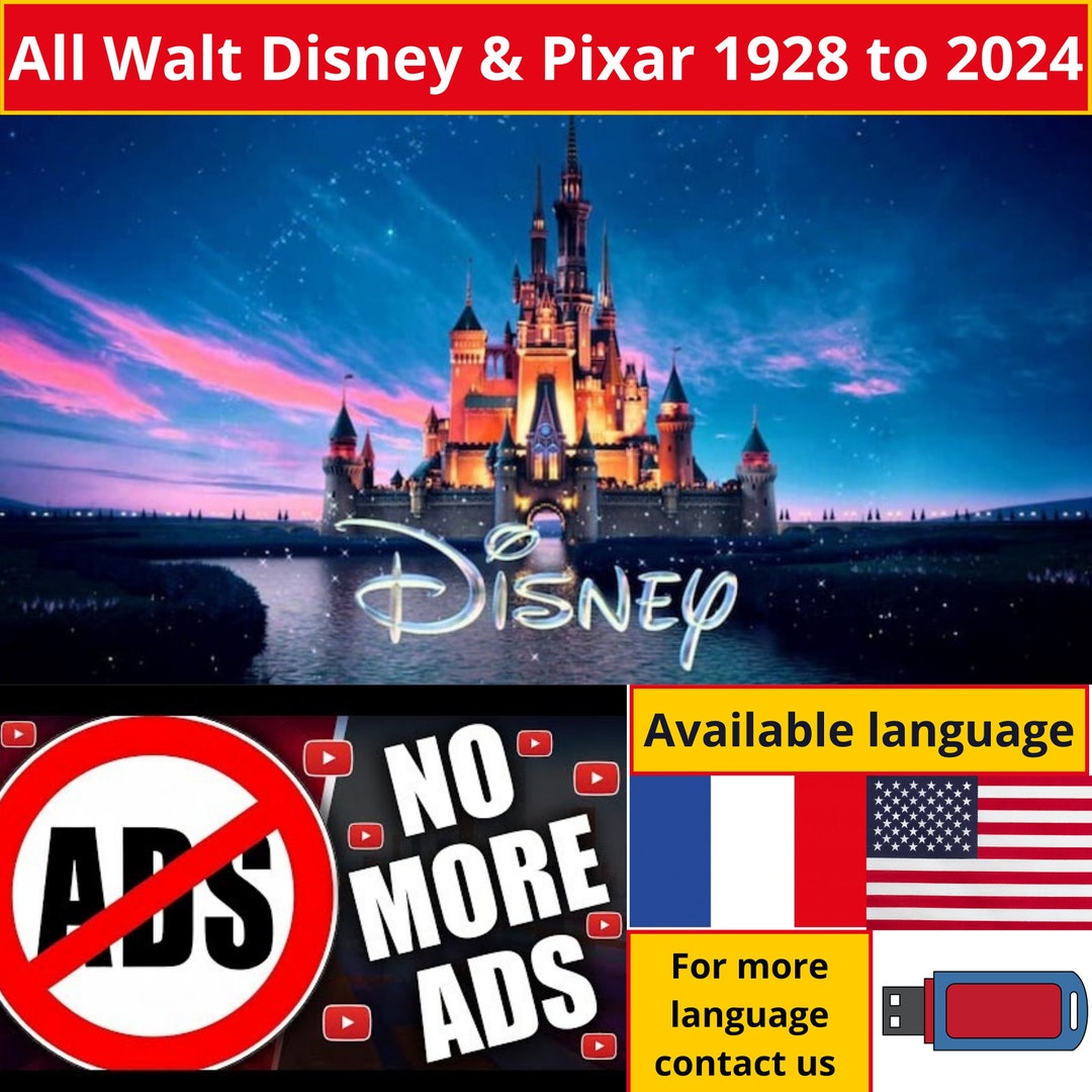 All Walt Disney & Pixar 1928 to 2023: Films on 256giga USB Keyenglish ...