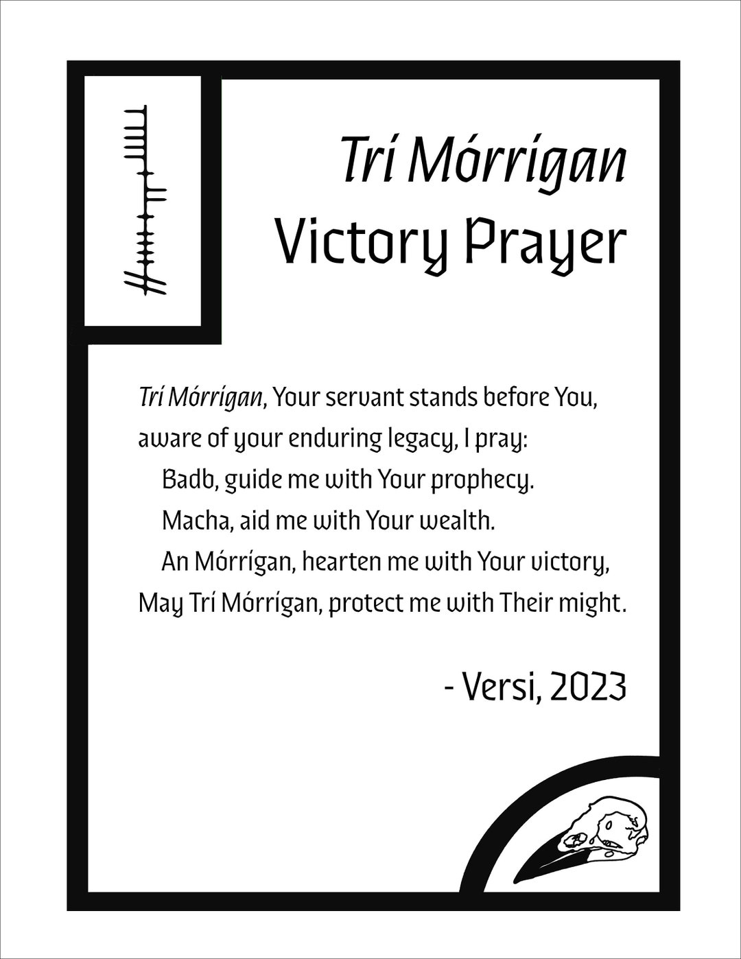 Morrigan Victory Prayer Print Your Own - Etsy