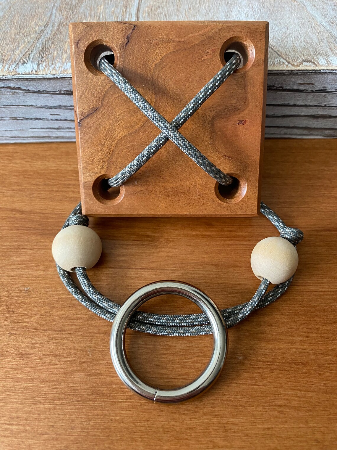 Rope and Ring Wood Brainteaser Game - Etsy