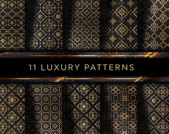 Luxury Seamless Patterns - Golden Digital Paper Set of Artwork - 11 X ...
