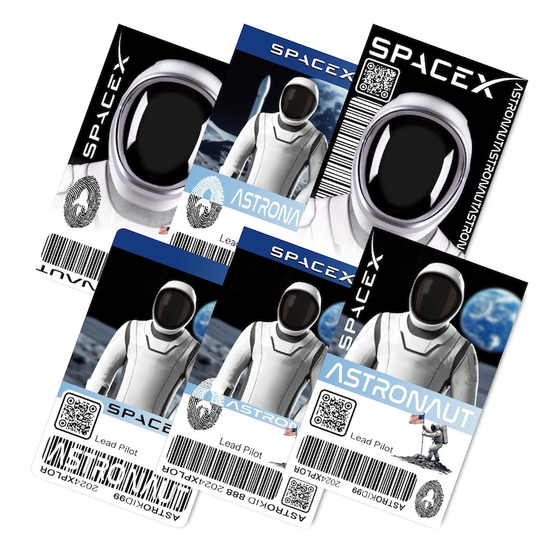 Editable Spacex Astronaut ID Badge Template: Cosplay Party Sticker (6 ...