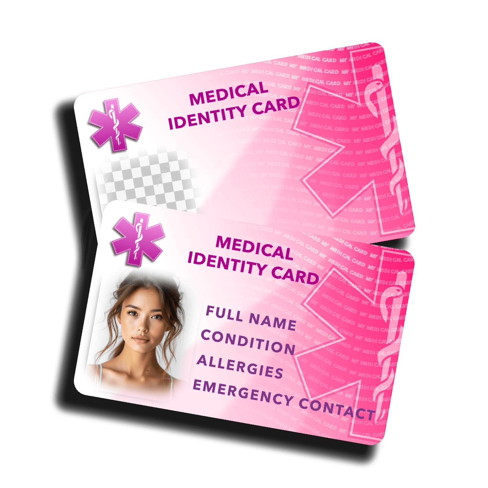 Editable Medical ID Card Template: Printable Emergency Information (PNG ...