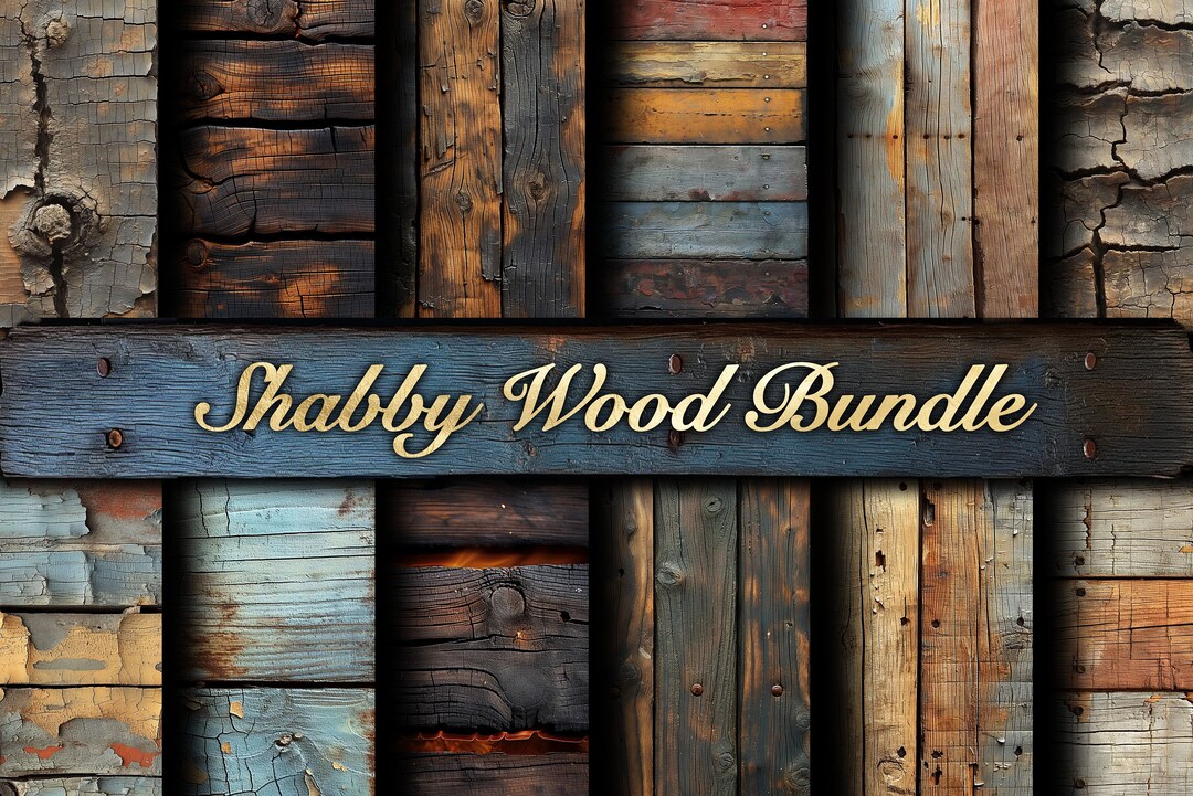 Shabby Wood Texture Digital Paper: Rustic Distressed Backgrounds ...
