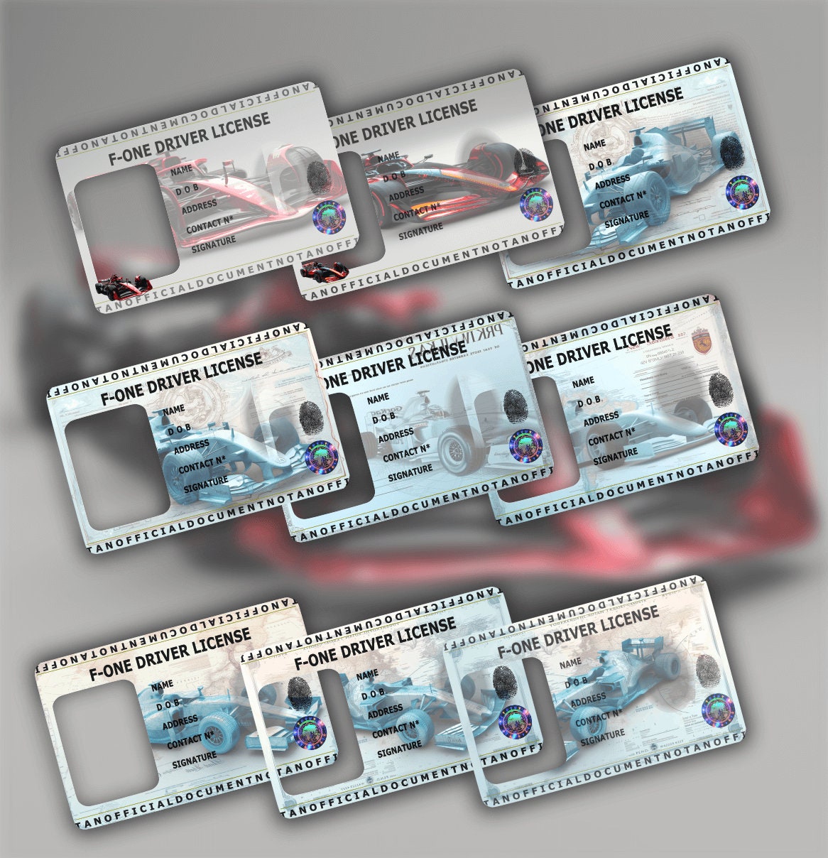 Editable F1 Driver License ID Card: Kids Pretend Play Badges (PNG ...