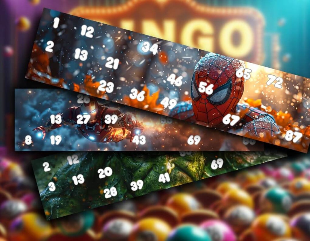 Superhero Bingo Cards: 50 Printable Single Cards (commercial Use) - Etsy