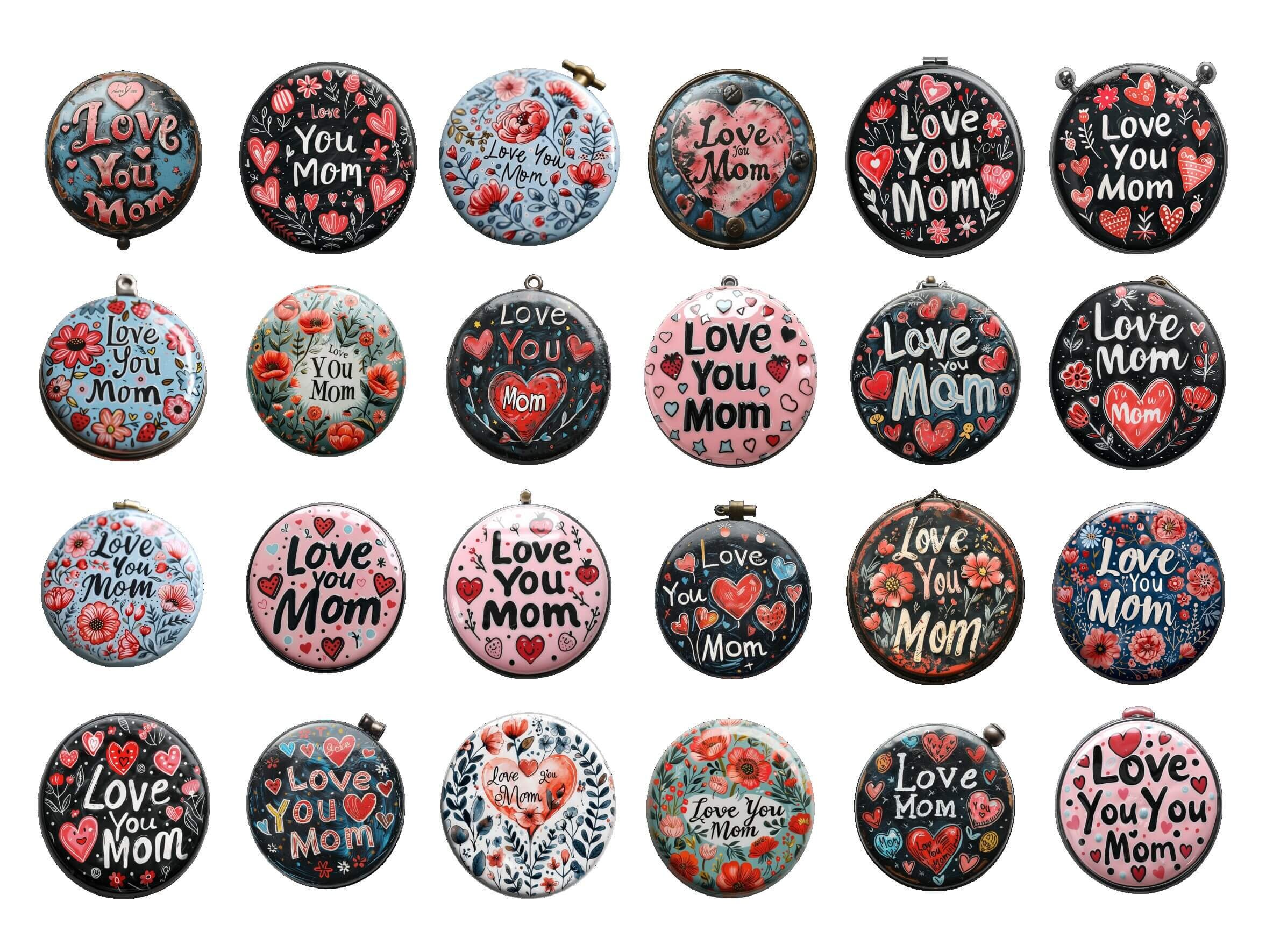 100 PNG Love You Mom Clipart Sticker Badges 100 Heartfelt Love You Mom ...