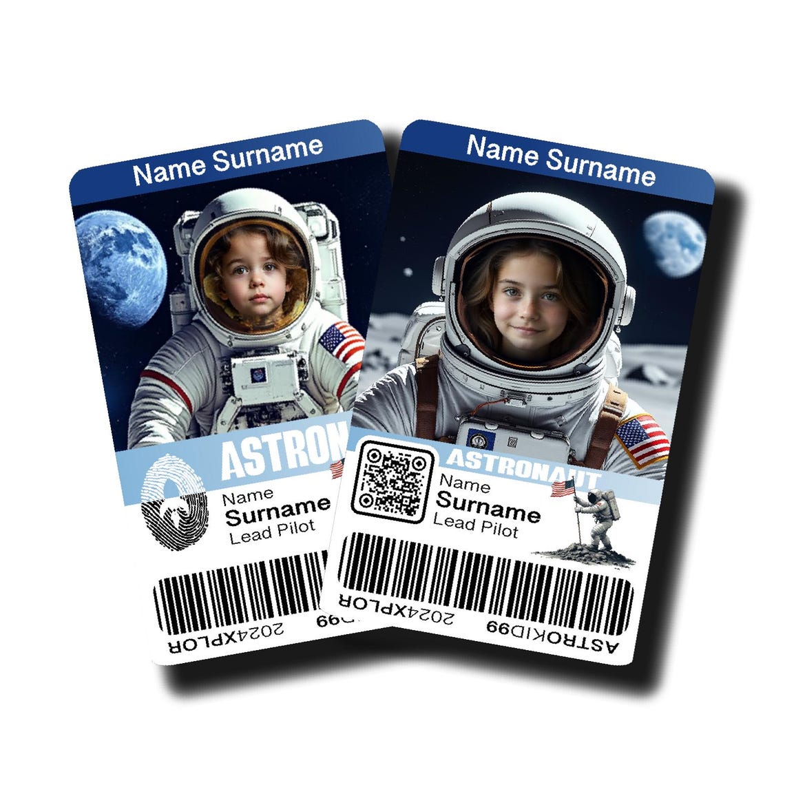 Editable Astronaut ID Badge Templates: Kids Costume Party Stickers (PNG ...