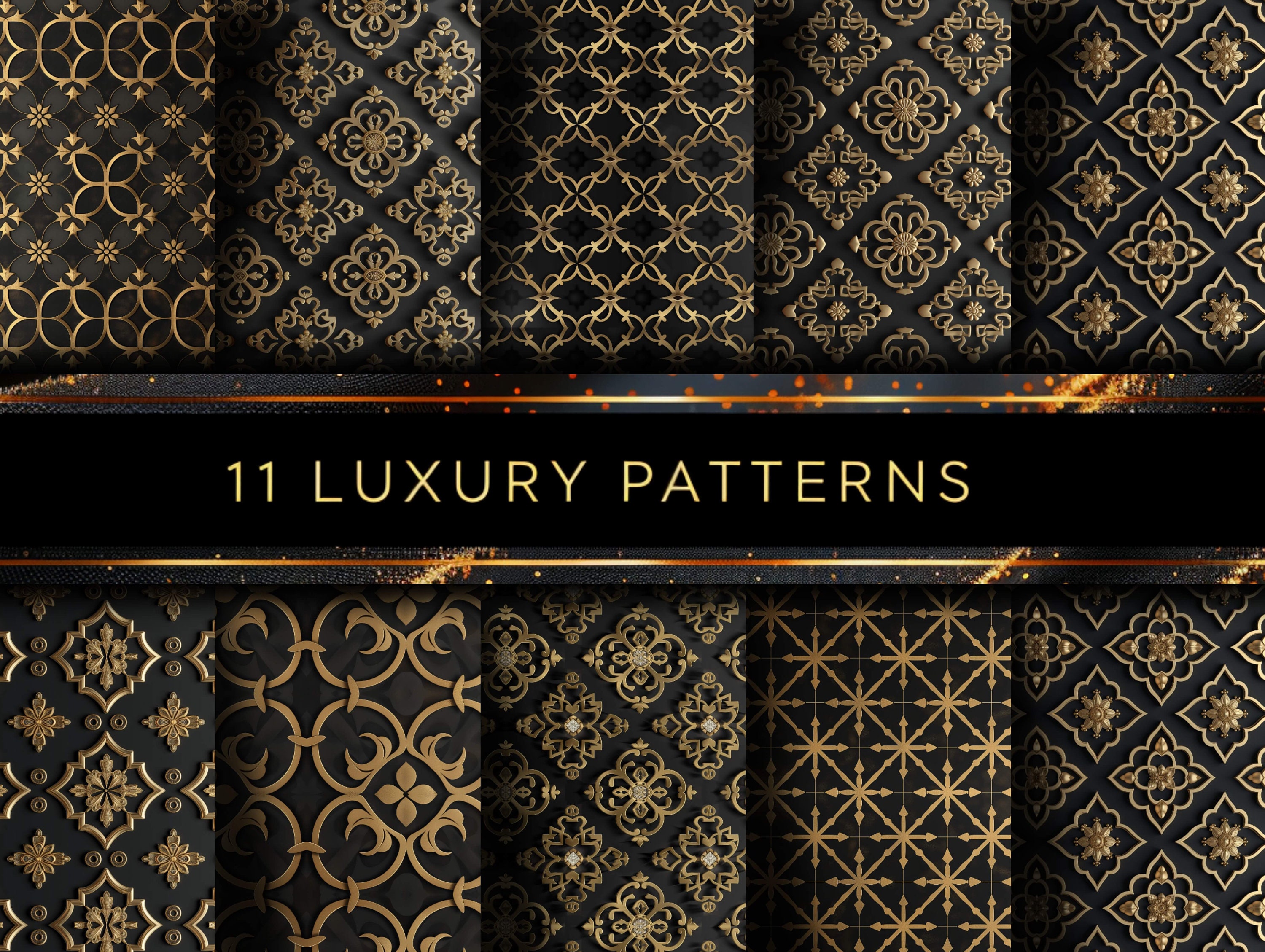 Luxury Golden Patterns: Seamless A3 Digital Paper (digital Download) - Etsy