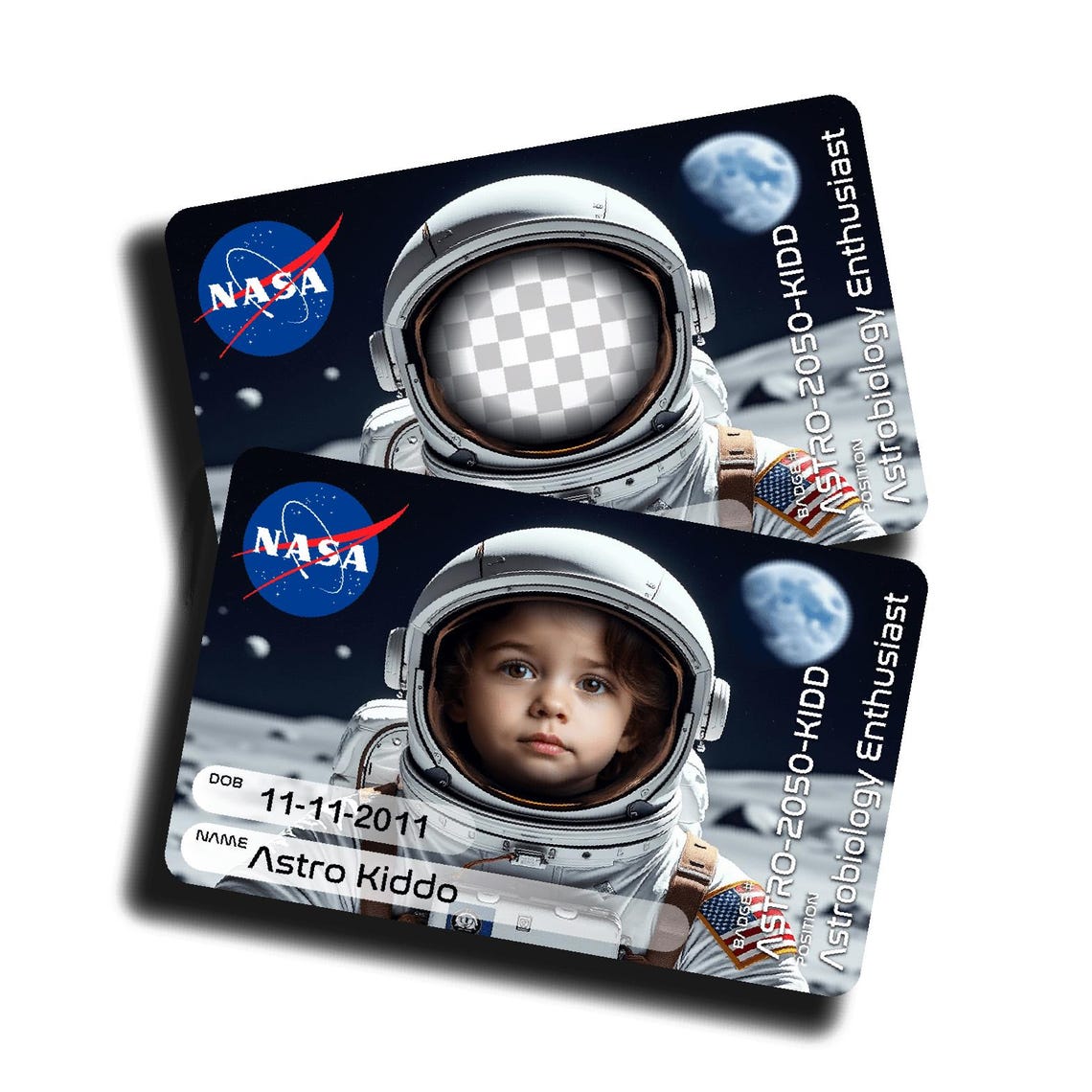 Kids NASA Astronaut ID Badge Templates: Editable PNG Download + Free ...