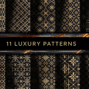 Luxury Seamless Patterns - Golden Digital Paper Set of Artwork - 11 X ...
