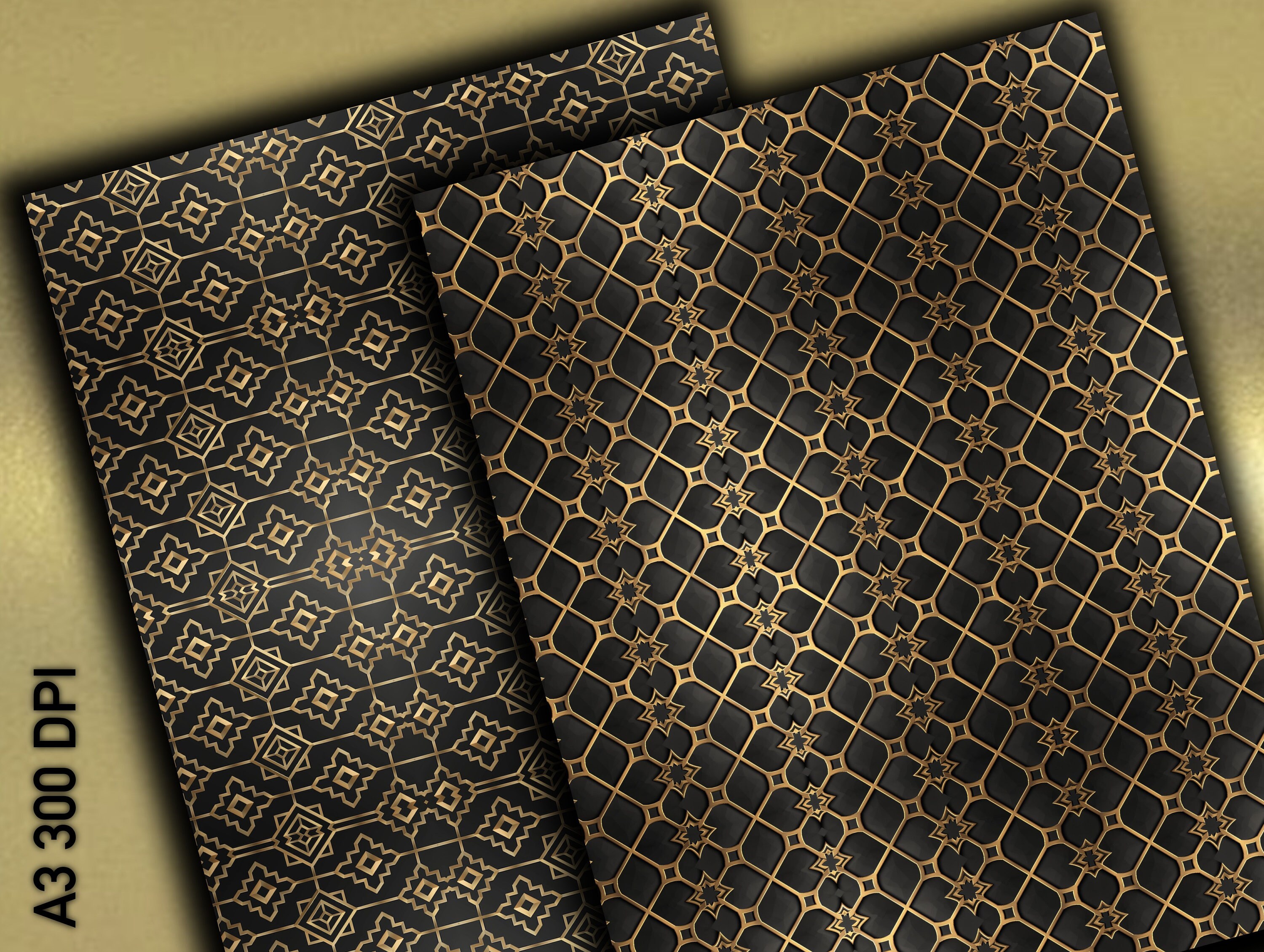 Luxury Seamless Patterns - Golden Digital Paper Set of Artwork - 11 X ...