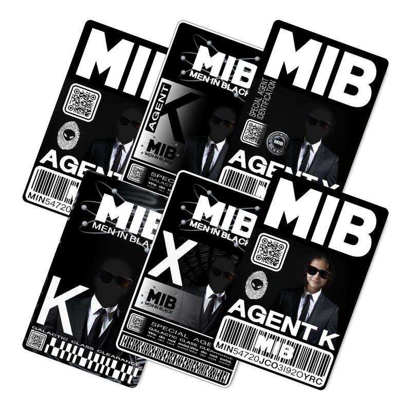 Editable MIB Agent ID Badge: Men in Black Cosplay Prop (PNG Download ...