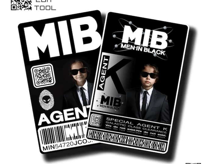 Editable MIB Agent ID Badge: Men in Black Cosplay Prop (PNG Download ...