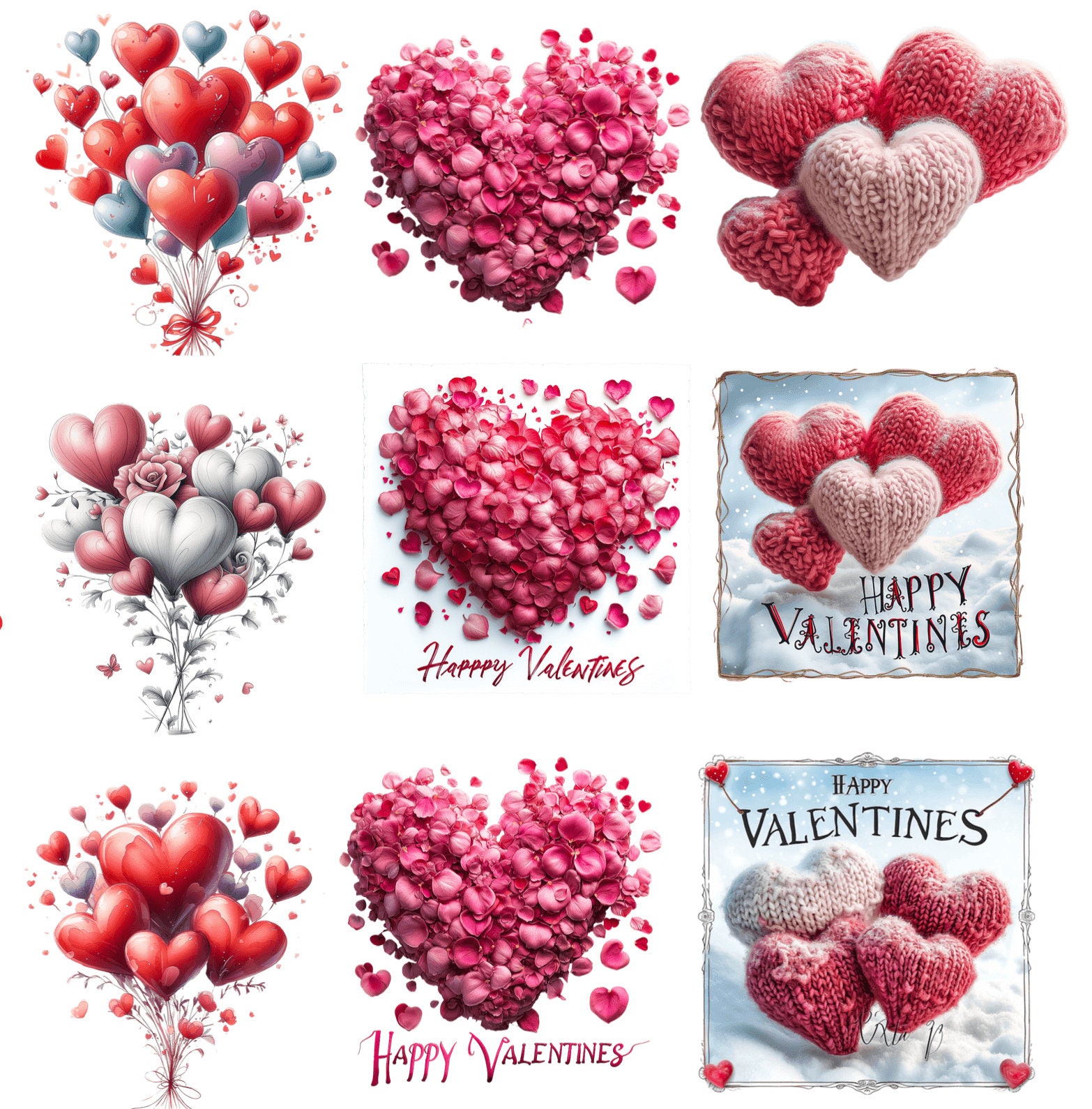Valentine Day Mix Clipart Set, 33 Assorted Valentine Day Clipart ...