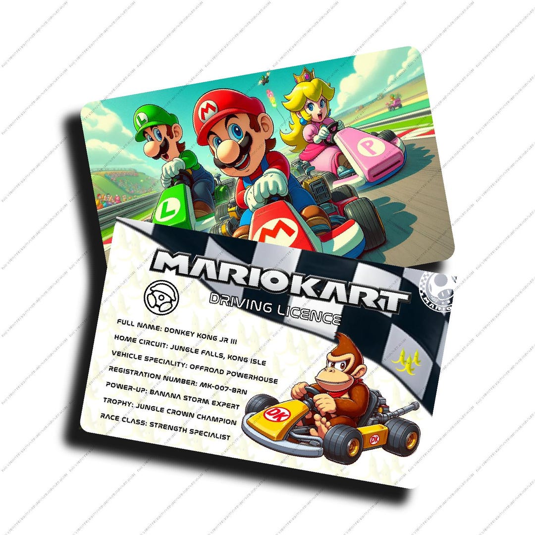 Mario Kart Driver's Licence Set: Cosplay Prop (PNG Download) - Etsy