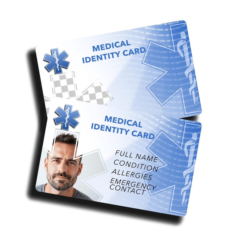 Editable Medical ID Card Template: Printable PNG Badge (commercial Use ...