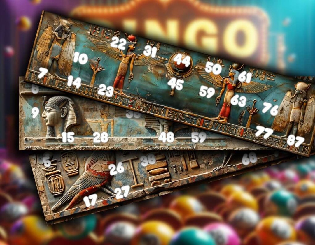 Egyptian Themed Bingo Cards - Download Print and Play Bingo Single ...