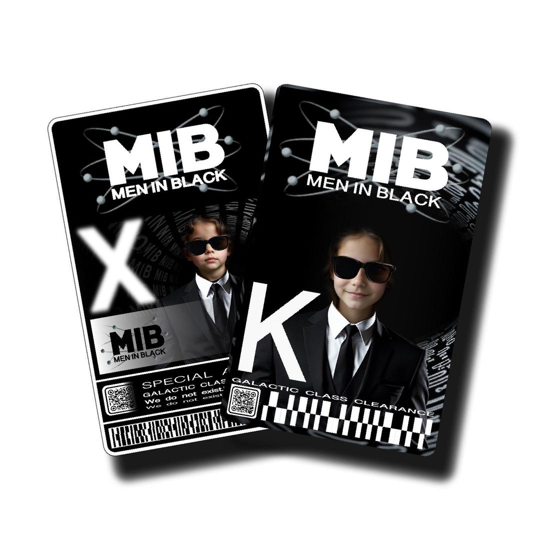 Personalised MIB Special Agent Men in Black ID Badge 7 Png Svg Instant ...