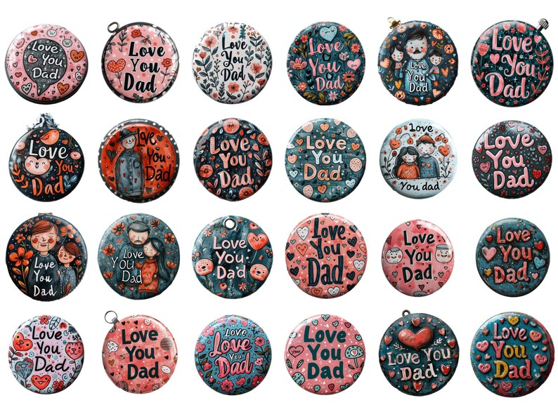 100 PNG Love You Dad Clipart Sticker Badges 100 Heartfelt Love You Dad ...