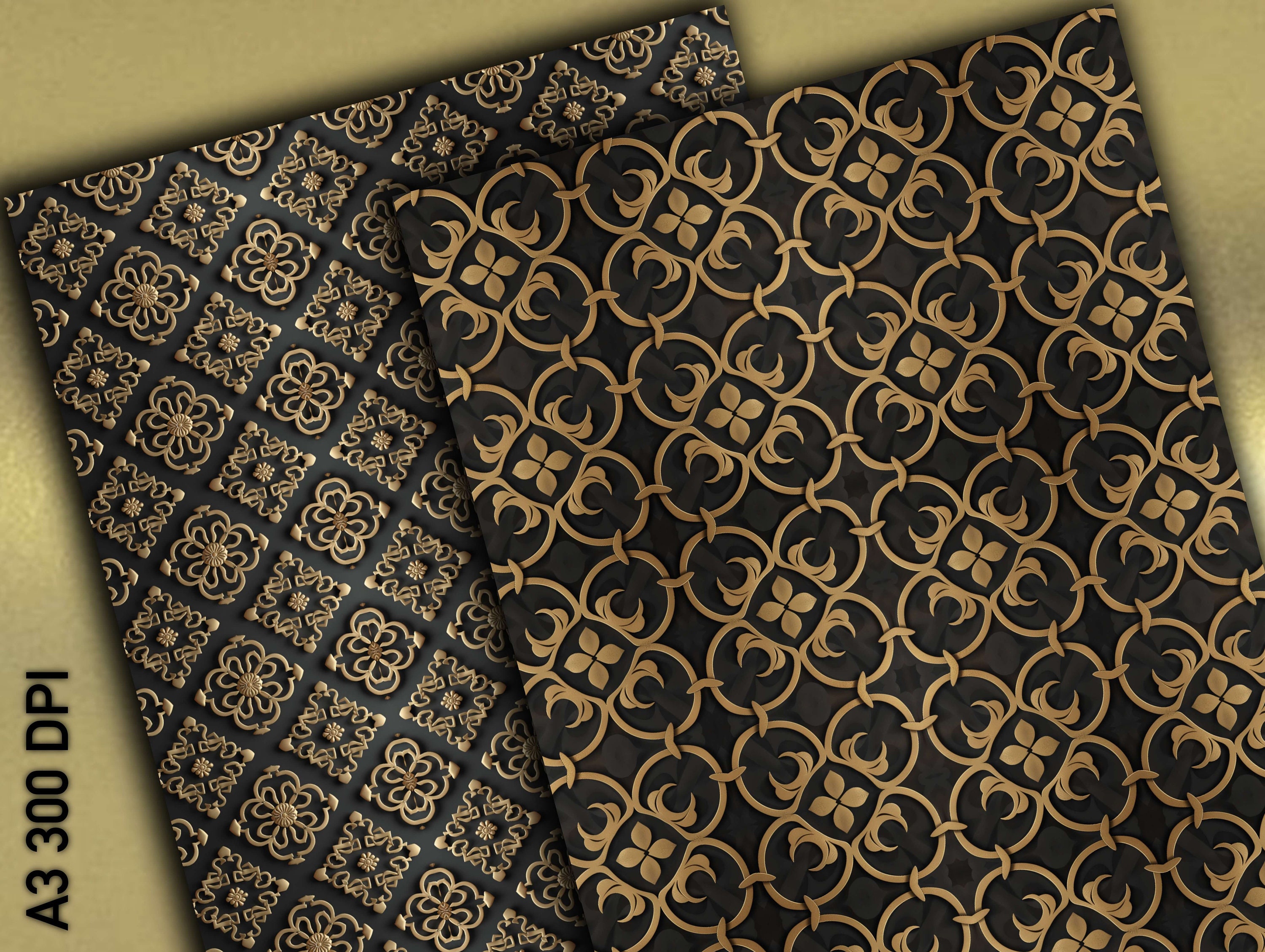 Luxury Golden Patterns: Seamless A3 Digital Paper (digital Download) - Etsy