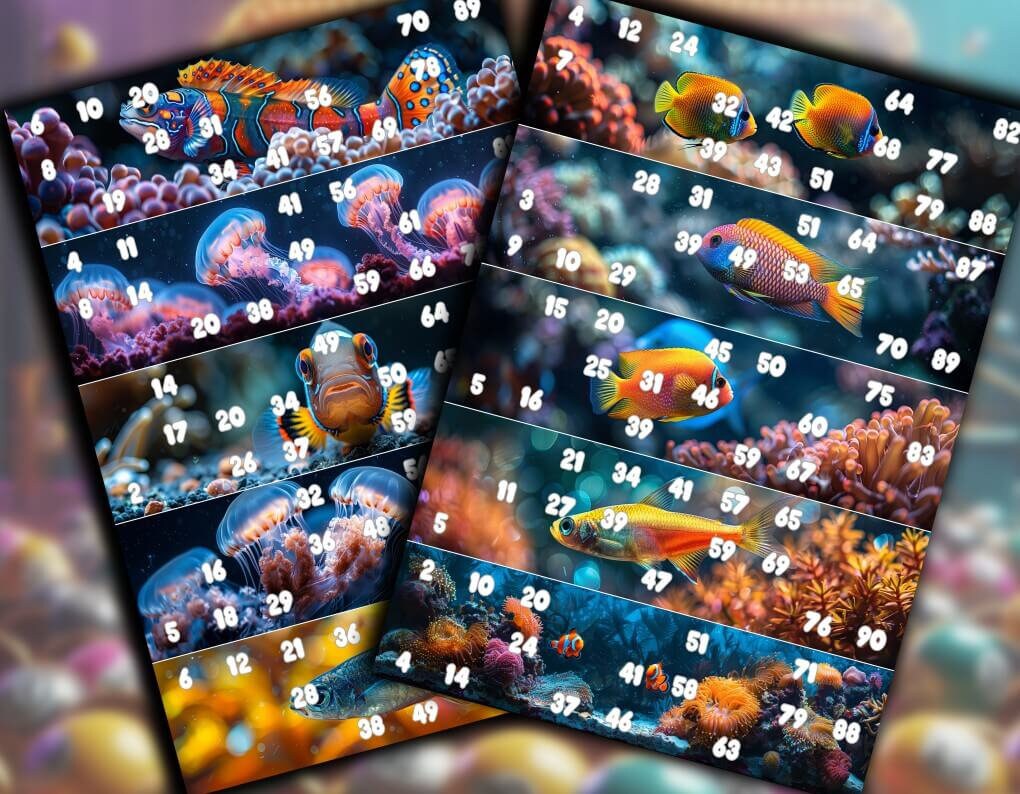 Coral Reef Fish Bingo Cards: 50 Unique Cards (digital Download) - Etsy