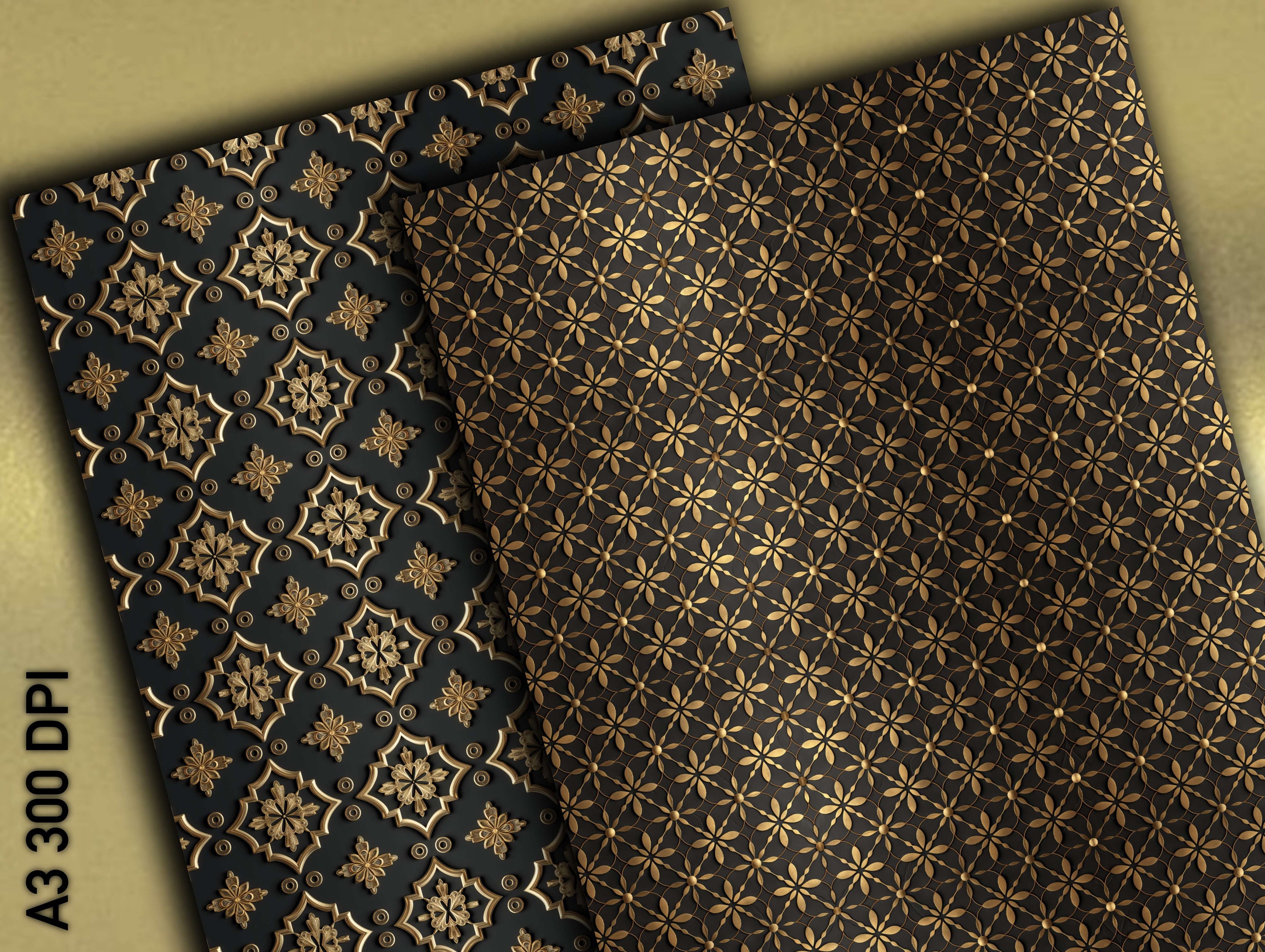 Luxury Golden Patterns: Seamless A3 Digital Paper (digital Download) - Etsy