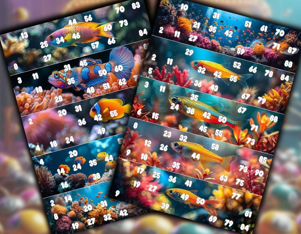 Coral Reef Fish Bingo Cards: 50 Unique Cards (digital Download) - Etsy