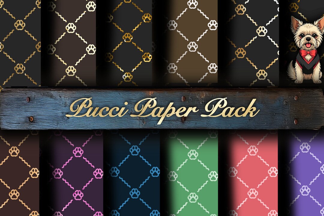 Dog Paw Print Digital Paper: Seamless Patterns for Scrapbooking ...