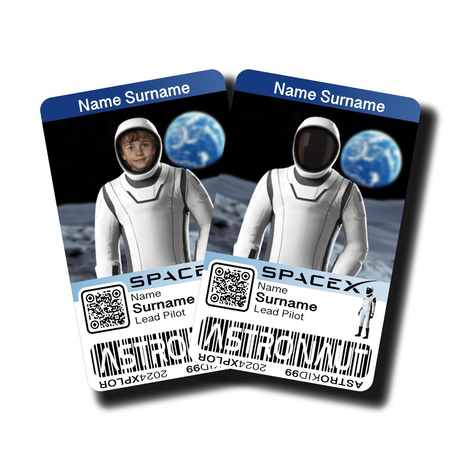 Editable Spacex Astronaut ID Badge Template: Cosplay Party Sticker (6 ...