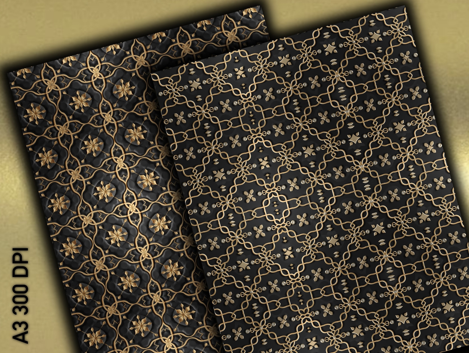 Luxury Seamless Patterns - Golden Digital Paper Set of Artwork - 11 X ...