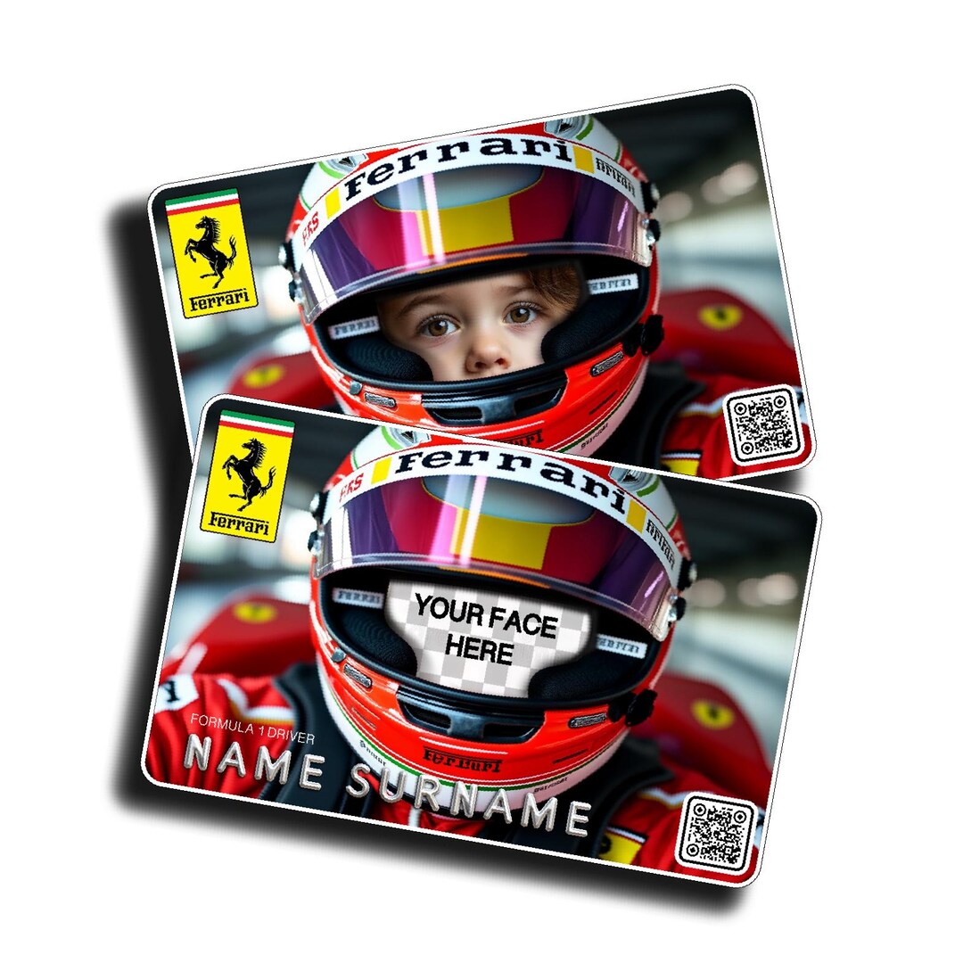 Personalised Formula One F1 Ferrari ID Badge 6 Png Svg Instant Download ...