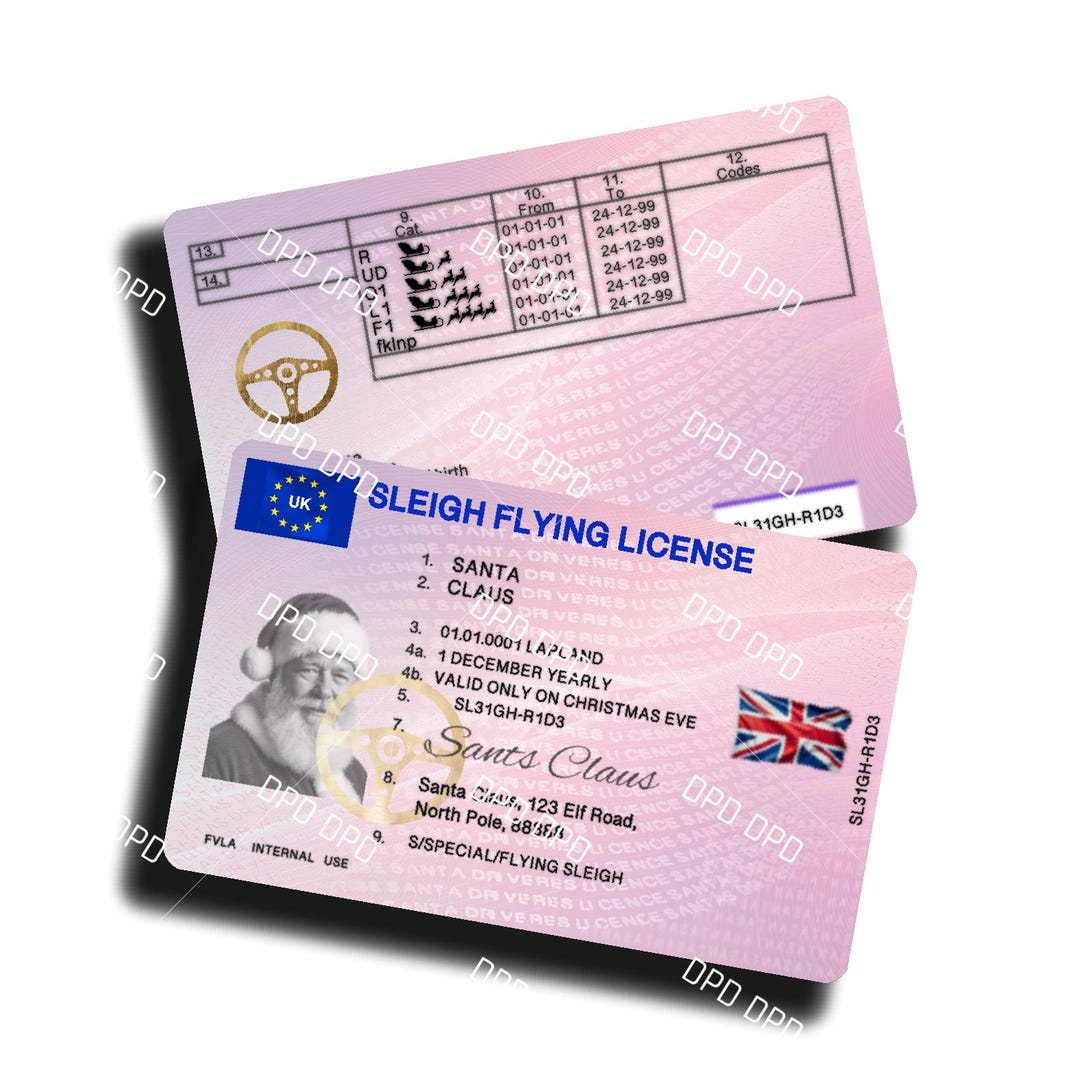Santa's Sleigh Flying License: Christmas Keepsake (digital Download) - Etsy