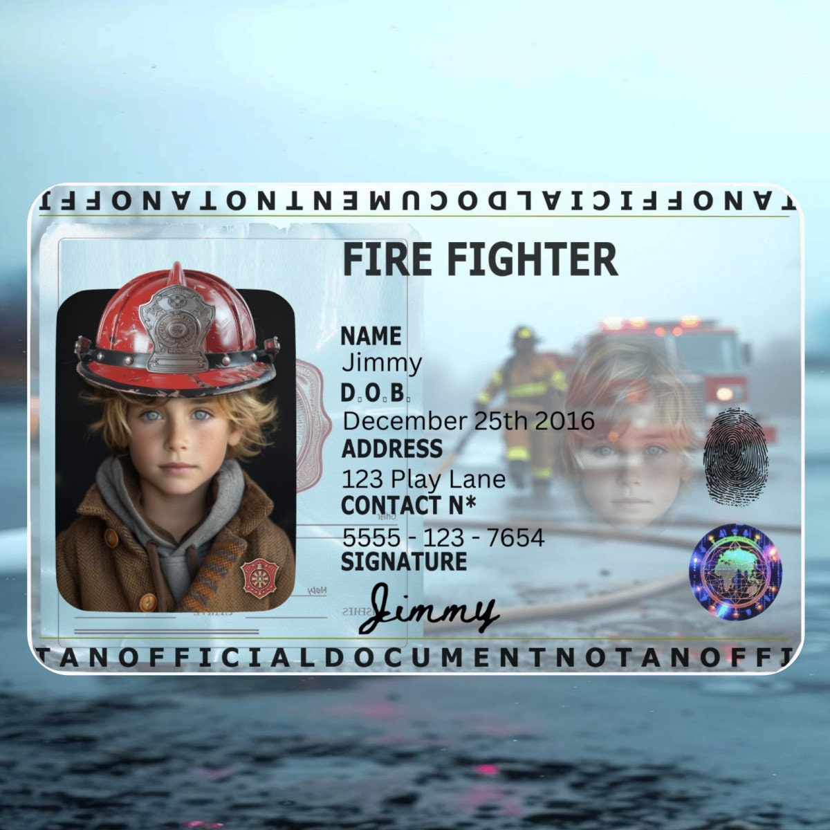Firefighter Badge 9 Printable Cosplay ID Editable 9 PNG Instant ...