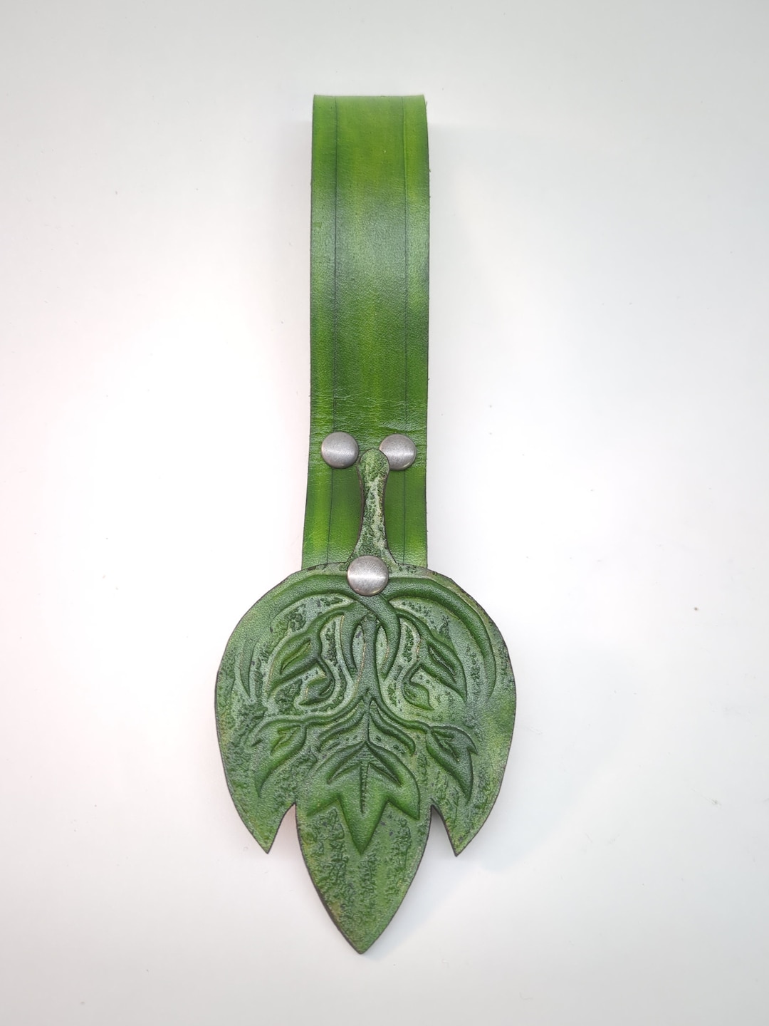 Leaf Green Leather Skirt Hike: Ren Faire Costume Belt Ring - Etsy