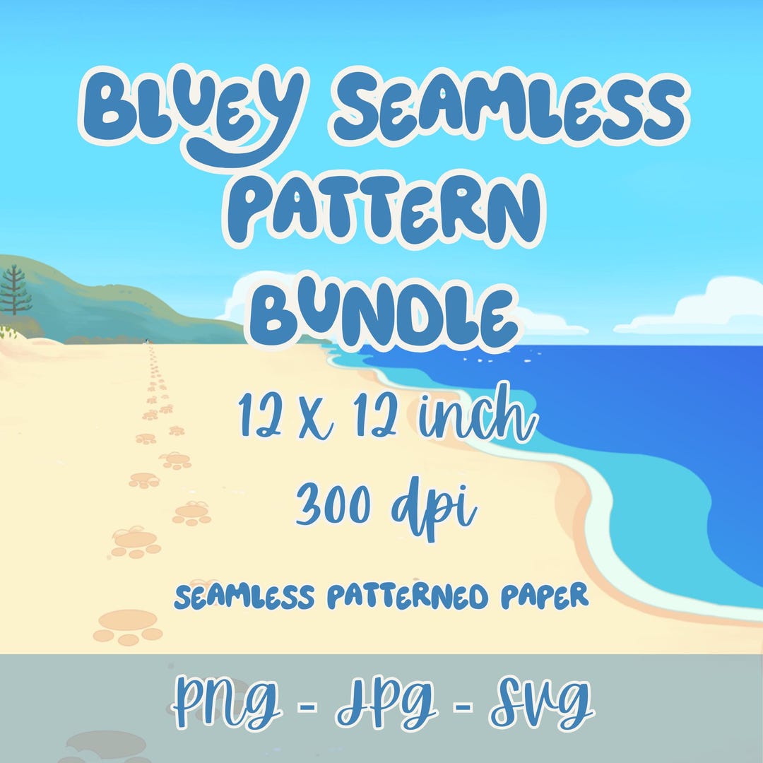 Bluey Inspired Seamless Pattern Digital Paper Bundle | Any Use ...