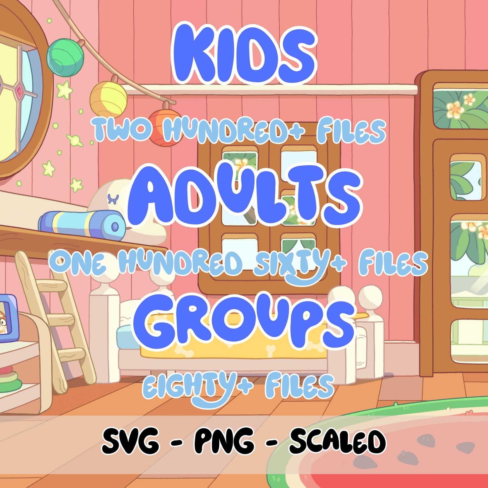 Bluey Characters, Backgrounds, Props, Fonts PNG SVG Bundle | Bluey Font ...