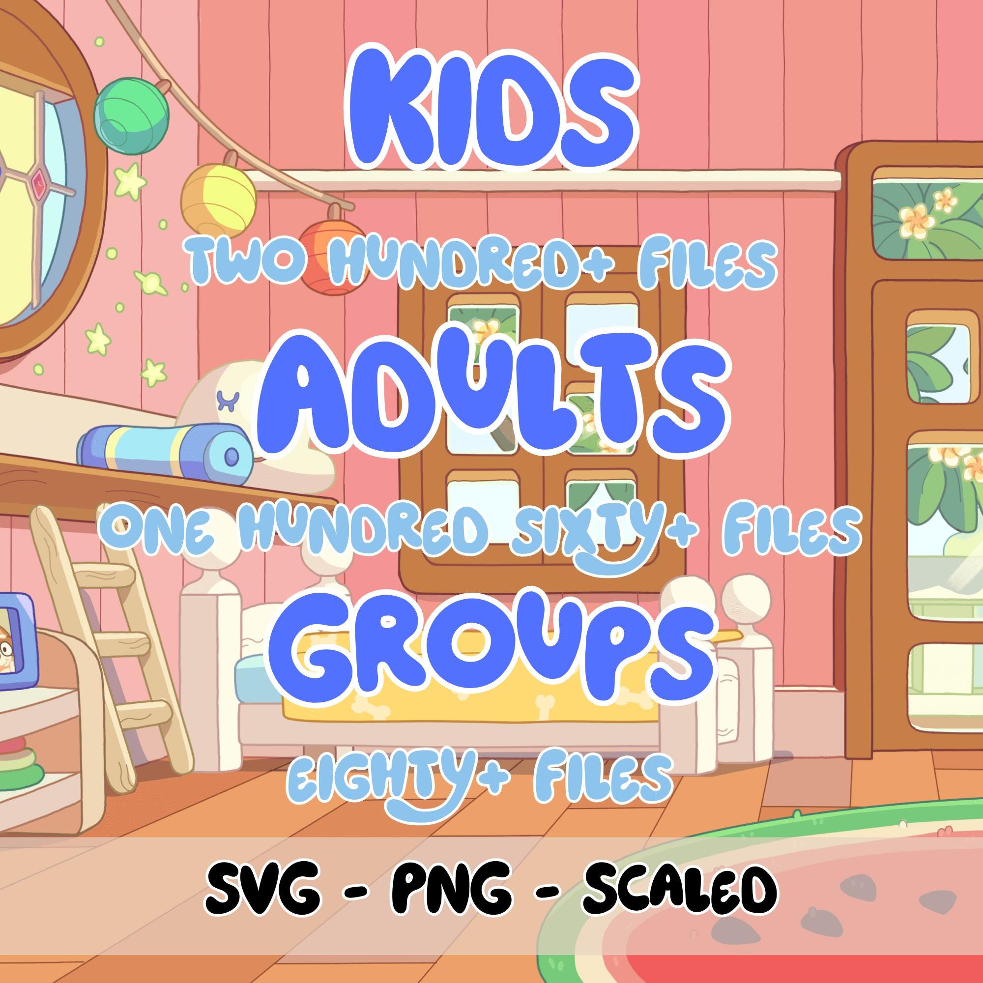 Bluey Characters, Backgrounds, Props, Fonts PNG SVG Bundle | Bluey Font ...