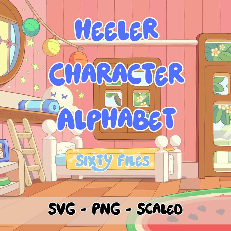 Bluey Characters, Backgrounds, Props, Fonts PNG SVG Bundle | Bluey Font ...